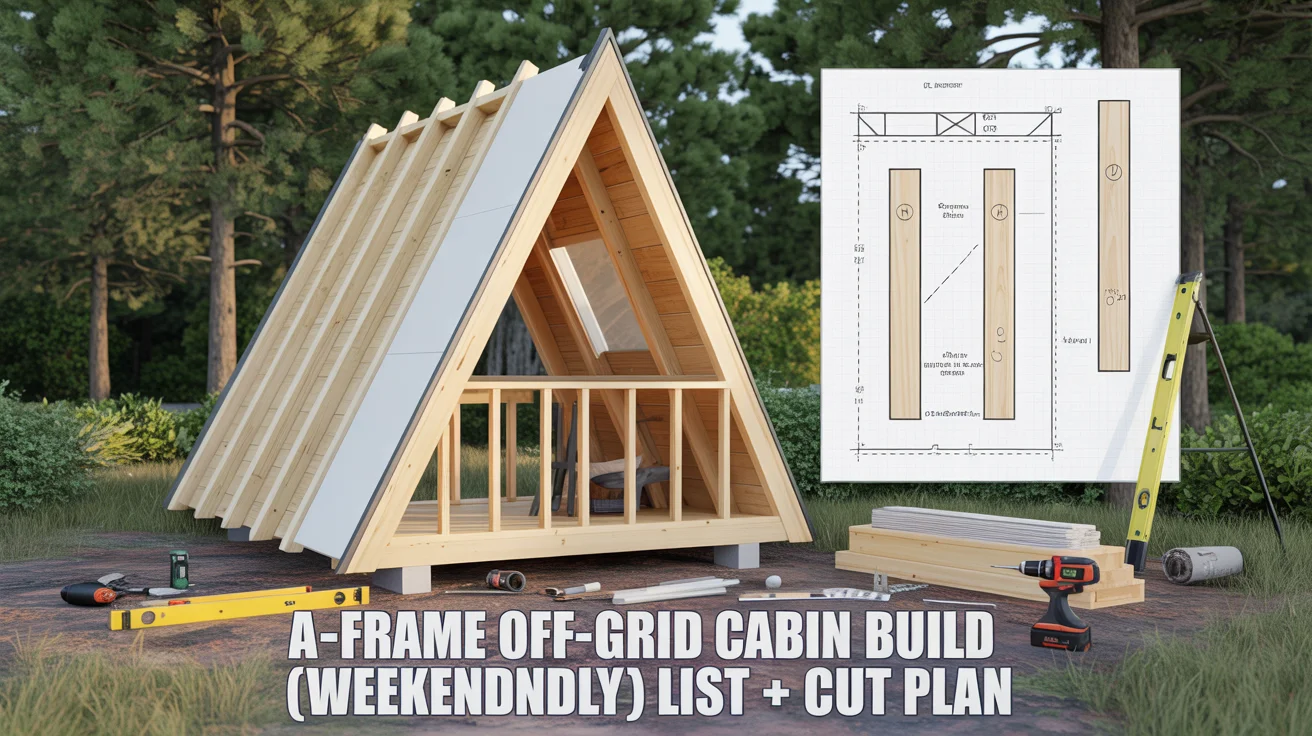 A-Frame Off-Grid Cabin Build (Weekend-Friendly) + Materials List + Cut ...